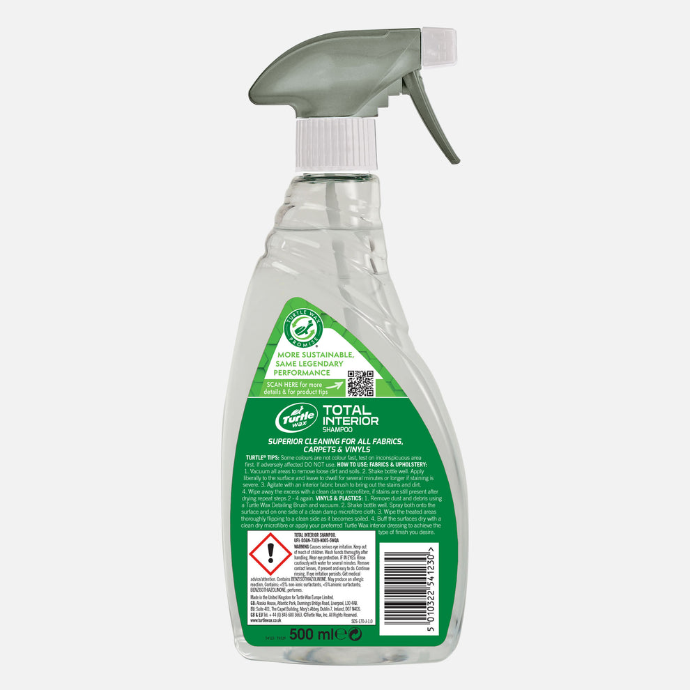 Total Interior Shampoo 500ml | Interior Cleaning | Turtle Wax | Turtle ...