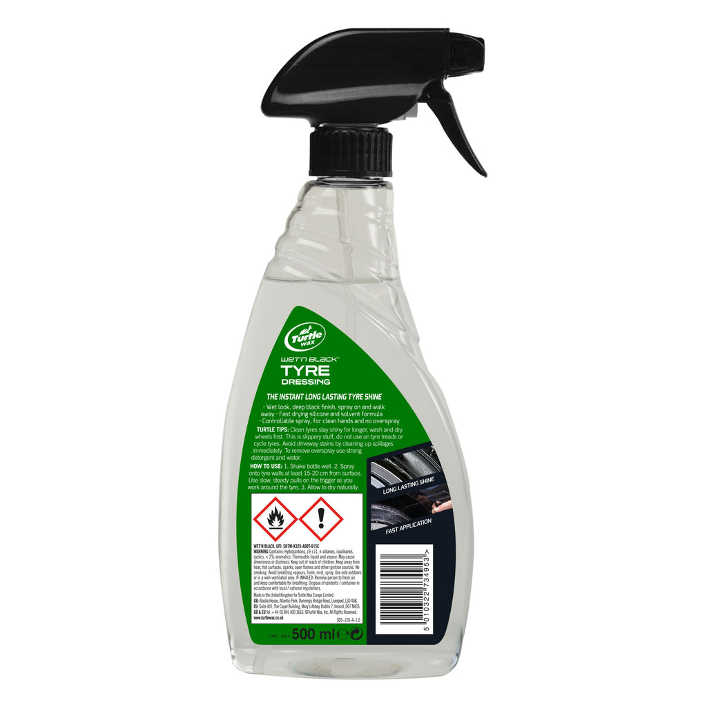 Wet n Black Tyre Dressing Spray 500 ML | Turtle Wax