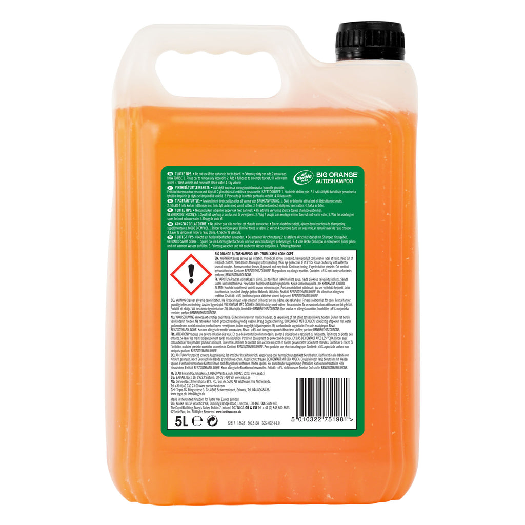 Big Orange Car Wash Shampoo 5L | Wash & Shampoo | Turtle Wax